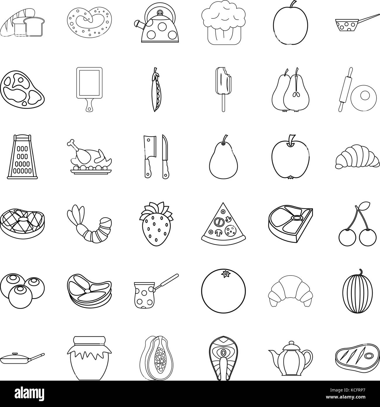 Food icons set, outline style Stock Vector Image & Art - Alamy