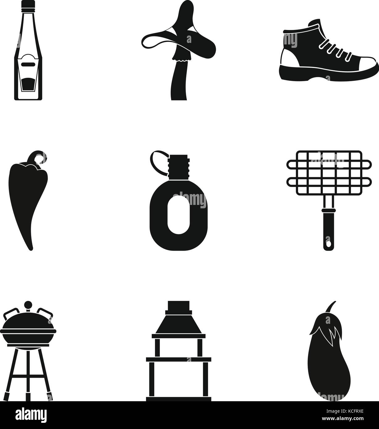 Grilled vegetable icons set, simple style Stock Vector Image & Art - Alamy