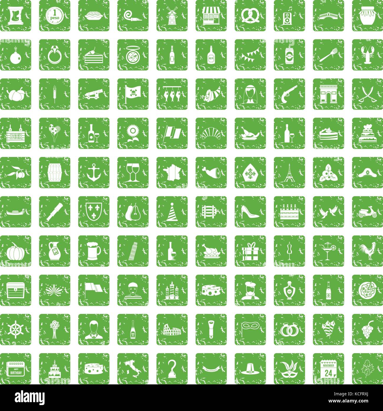 100 alcohol icons set grunge green Stock Vector Image & Art - Alamy