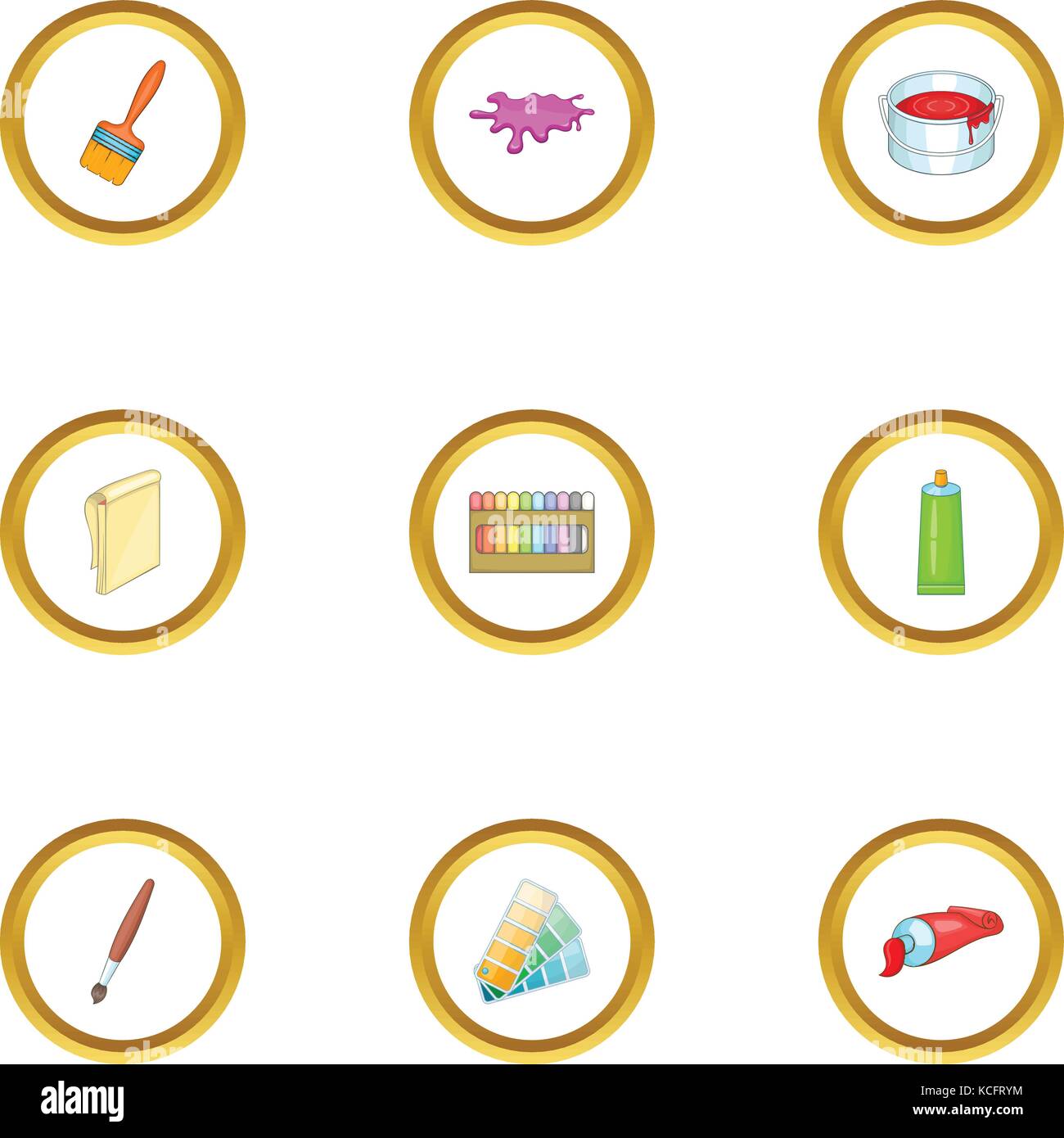 Art and drawing tools icons set, cartoon style Stock Vector Image & Art ...