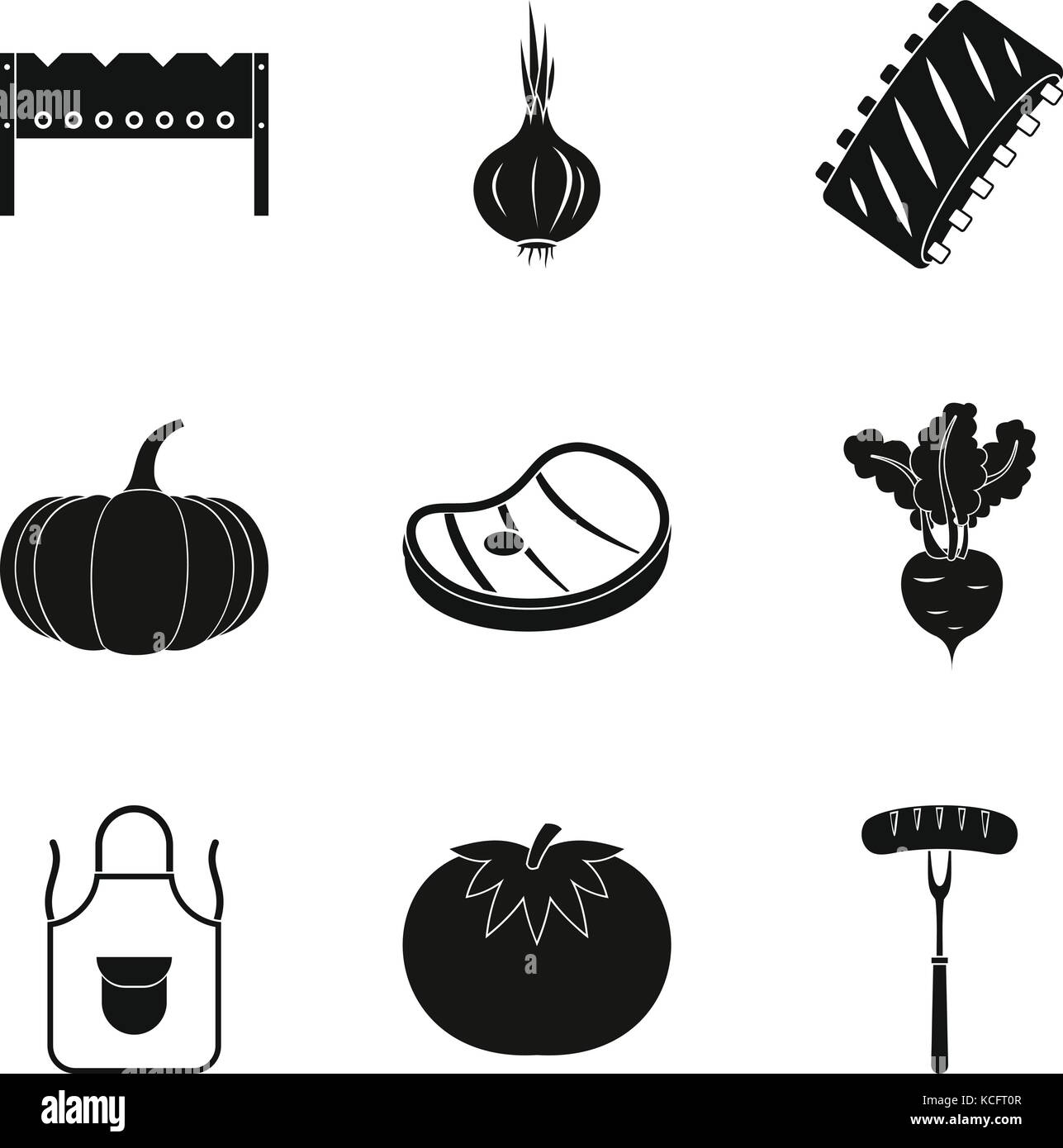 Meat menu icons set, simple style Stock Vector Image & Art - Alamy