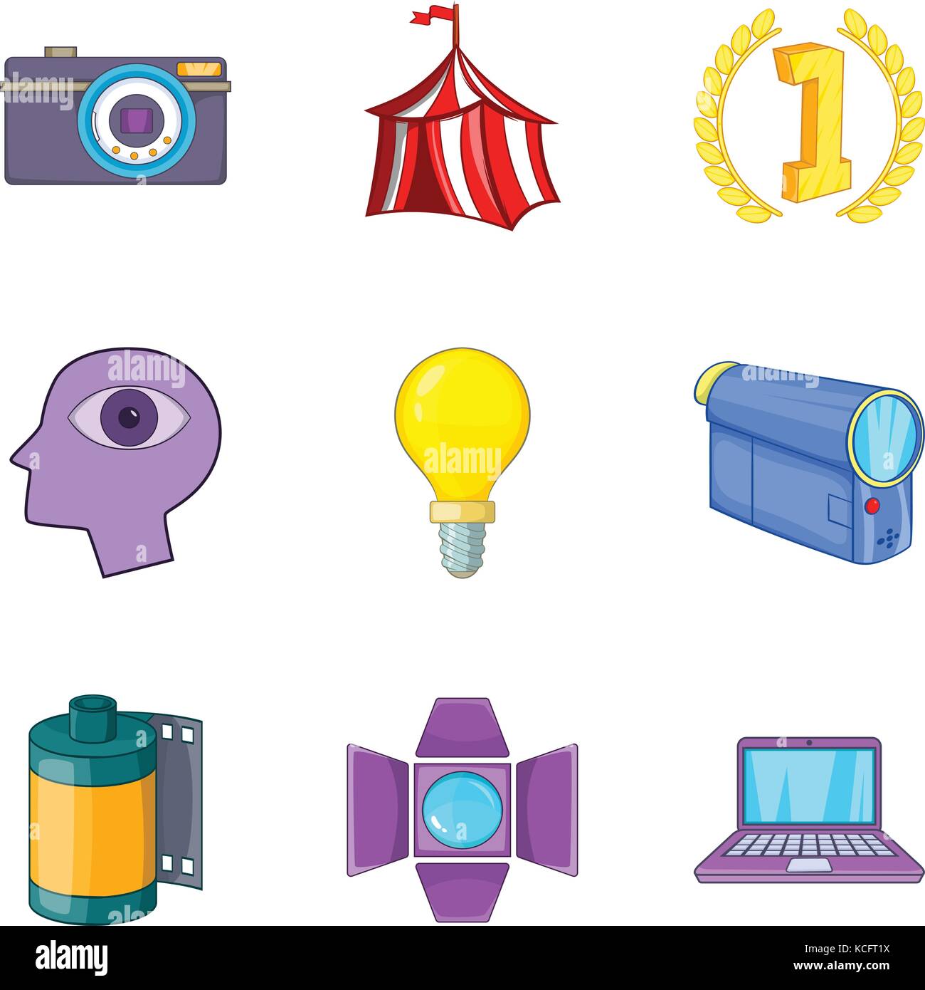Manual camera icons set, cartoon style Stock Vector Image & Art - Alamy