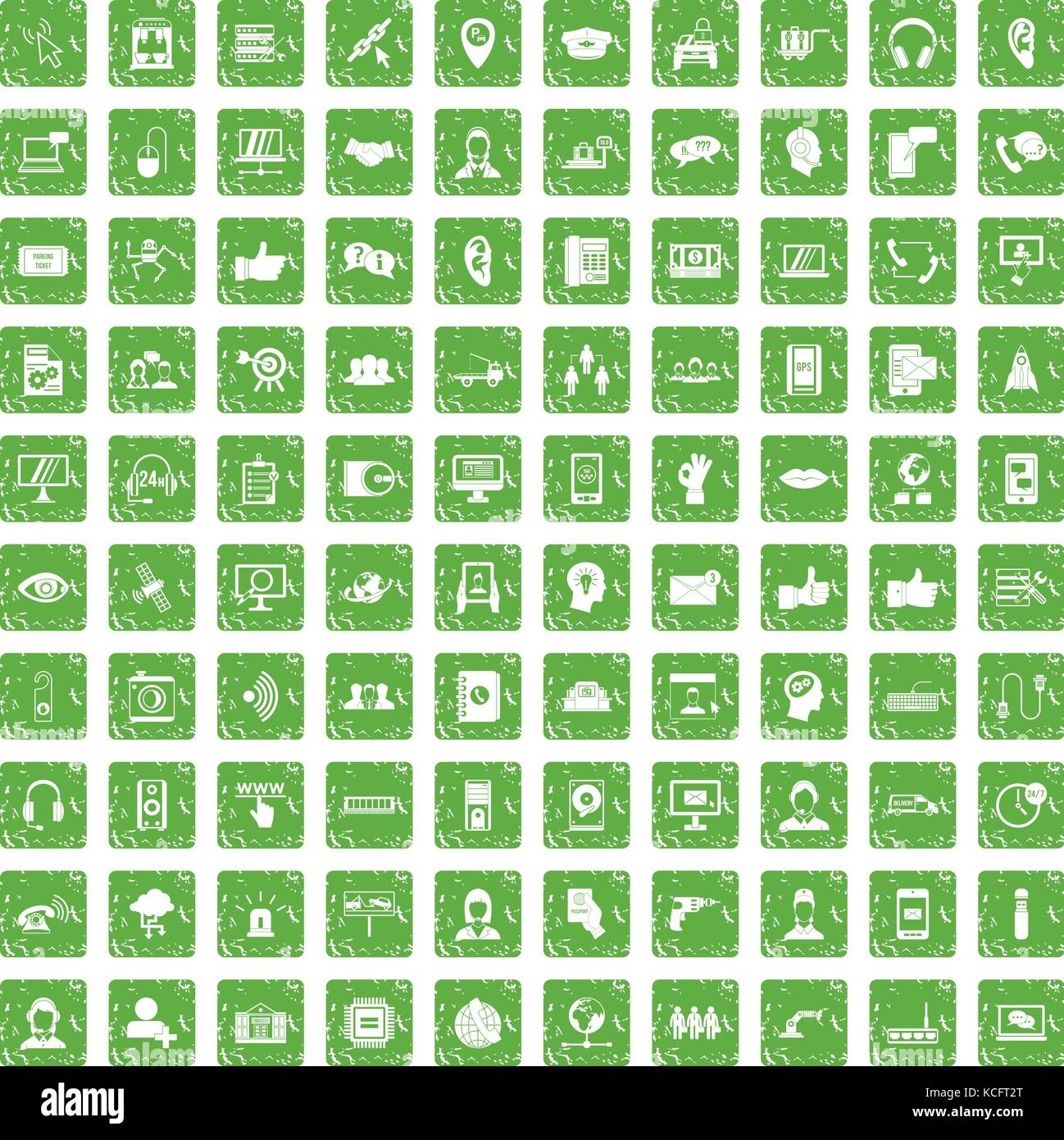 100 call center icons set grunge green Stock Vector Image & Art - Alamy