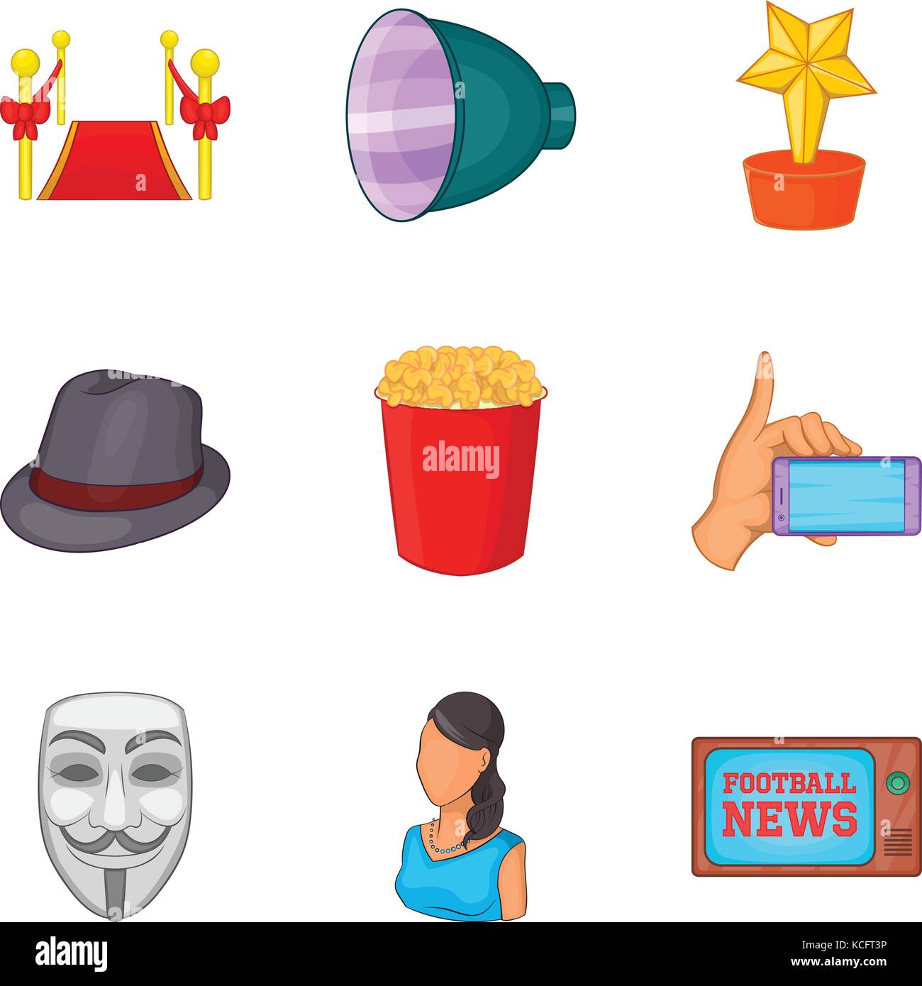News show icons set, cartoon style Stock Vector Image & Art - Alamy