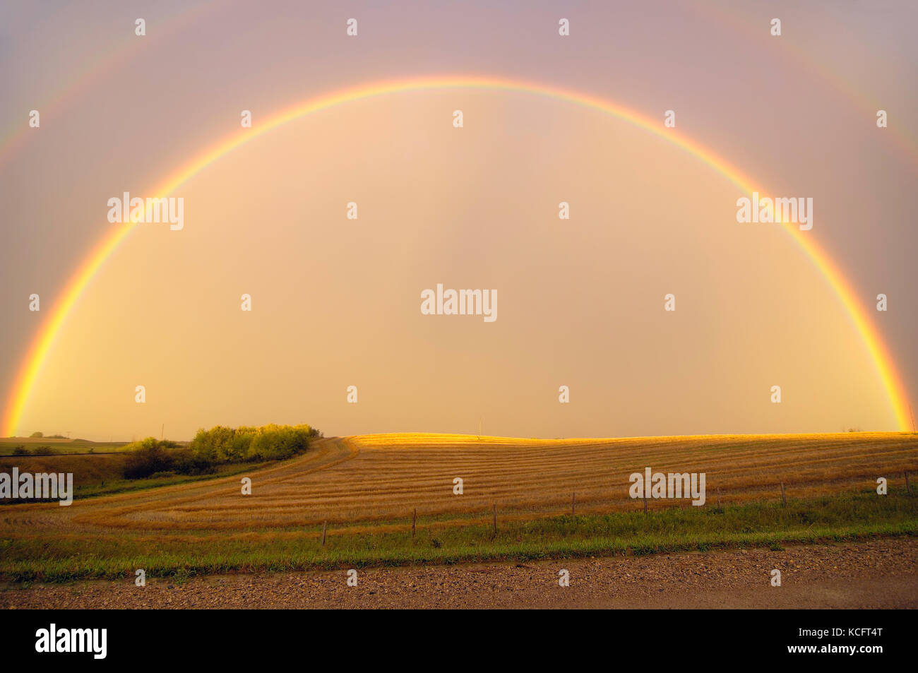 Rainbow at Redberry Lake, Saskatchewan, Canada Stock Photo - Alamy