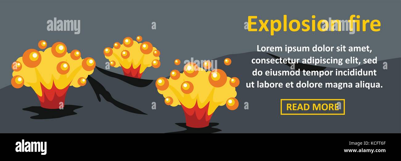 Explosion fire banner horizontal concept Stock Vector Image & Art - Alamy