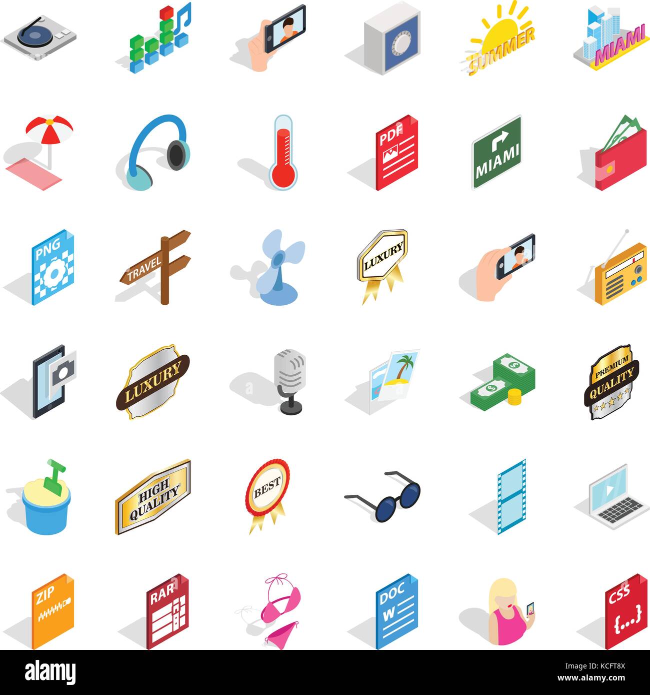 Dj icons set, isometric style Stock Vector Image & Art - Alamy