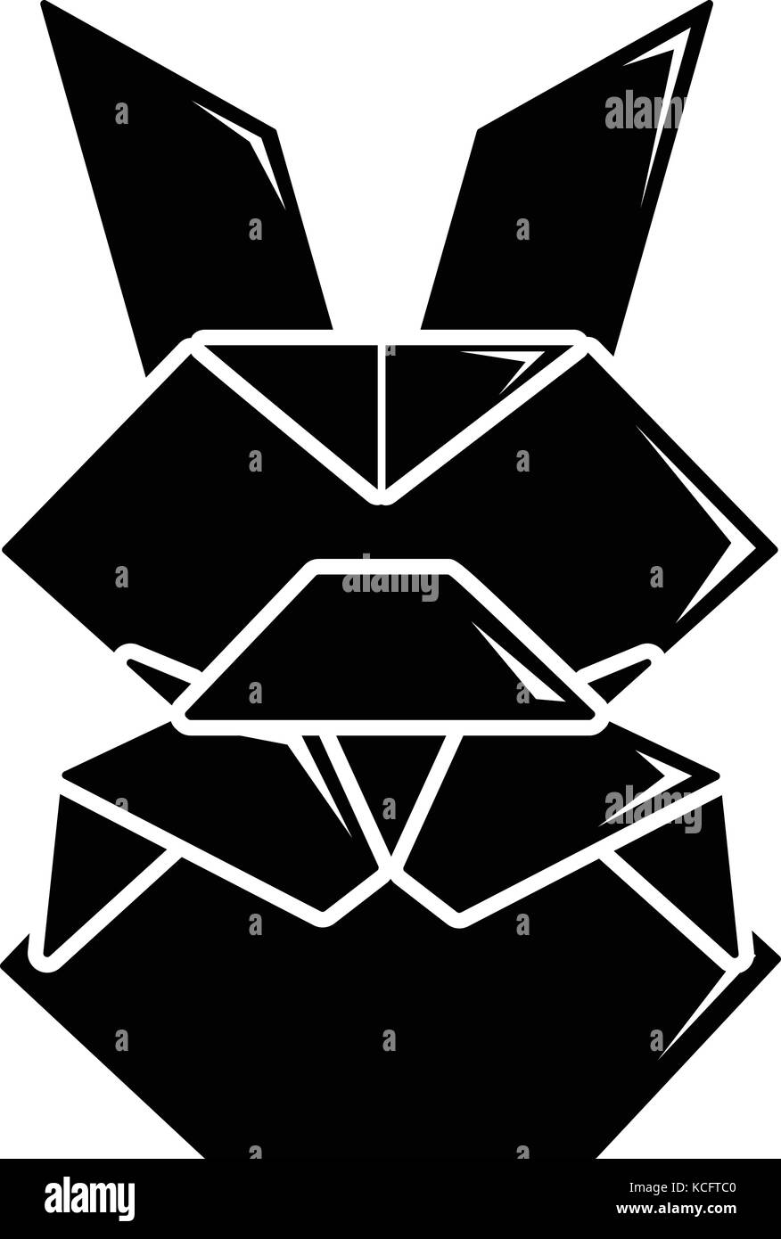 Bunny rabbit origami Black and White Stock Photos & Images - Alamy