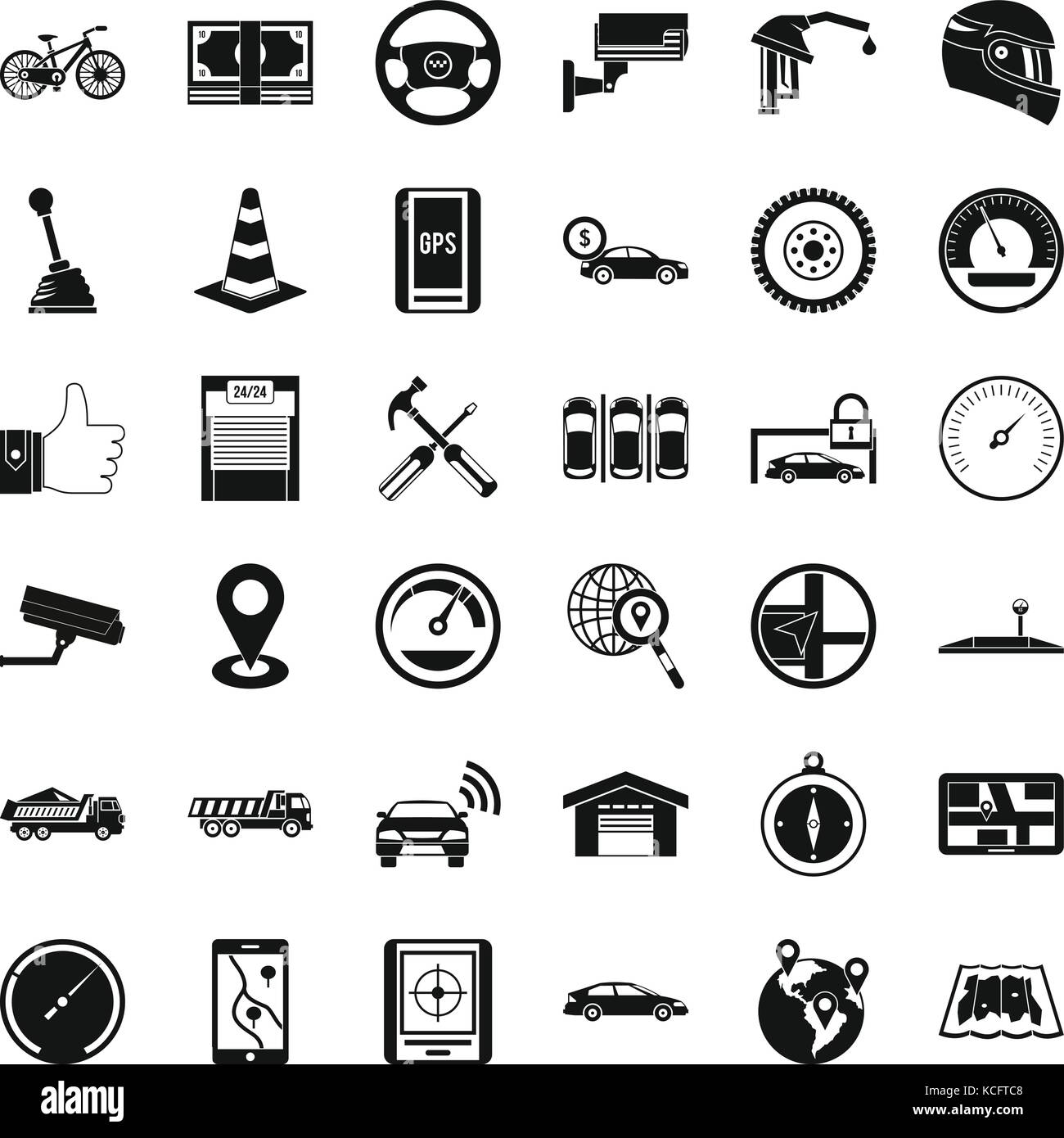Garage icons set, simple style Stock Vector Image & Art - Alamy