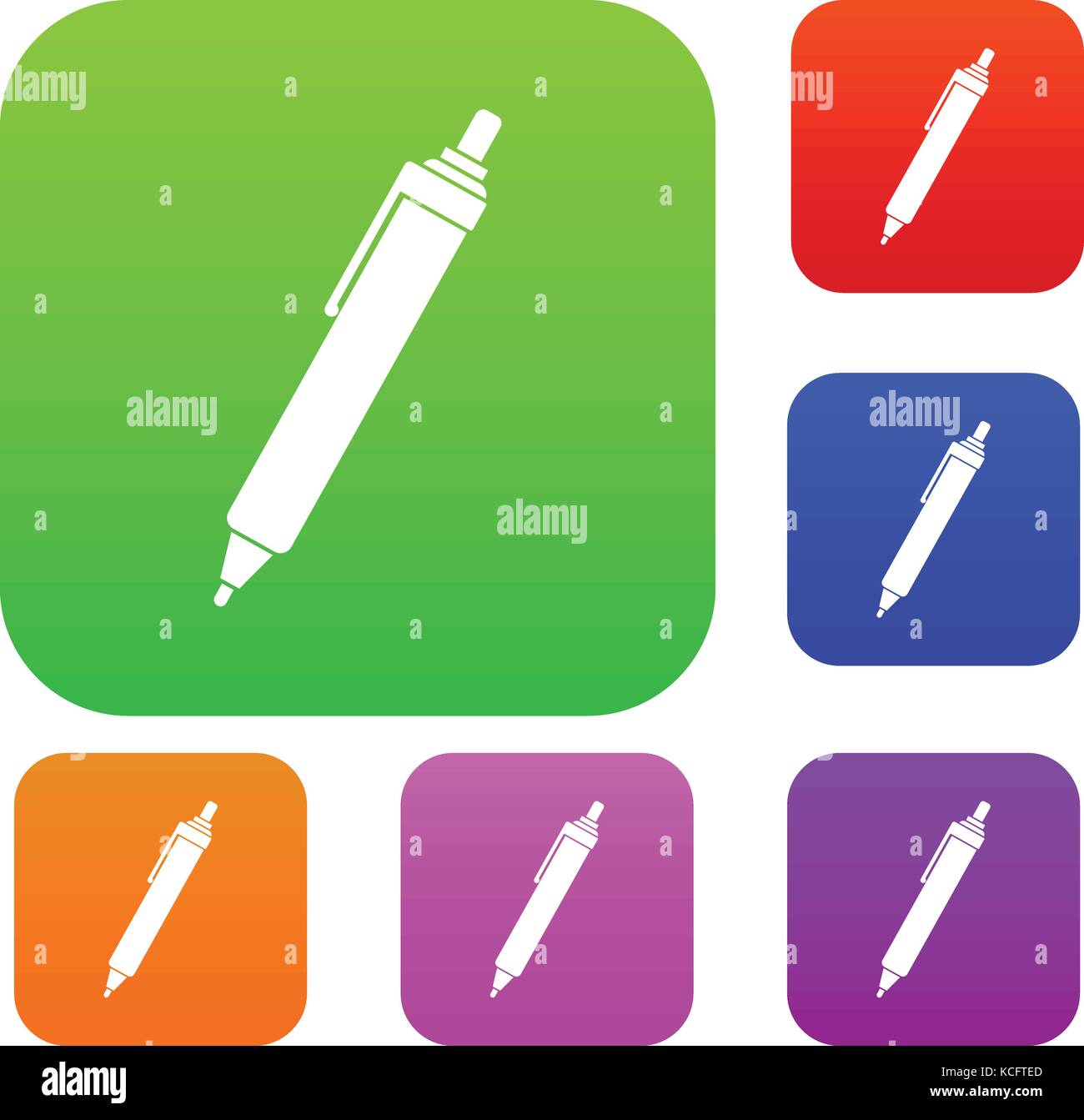 Pen set color collection Stock Vector Image & Art - Alamy