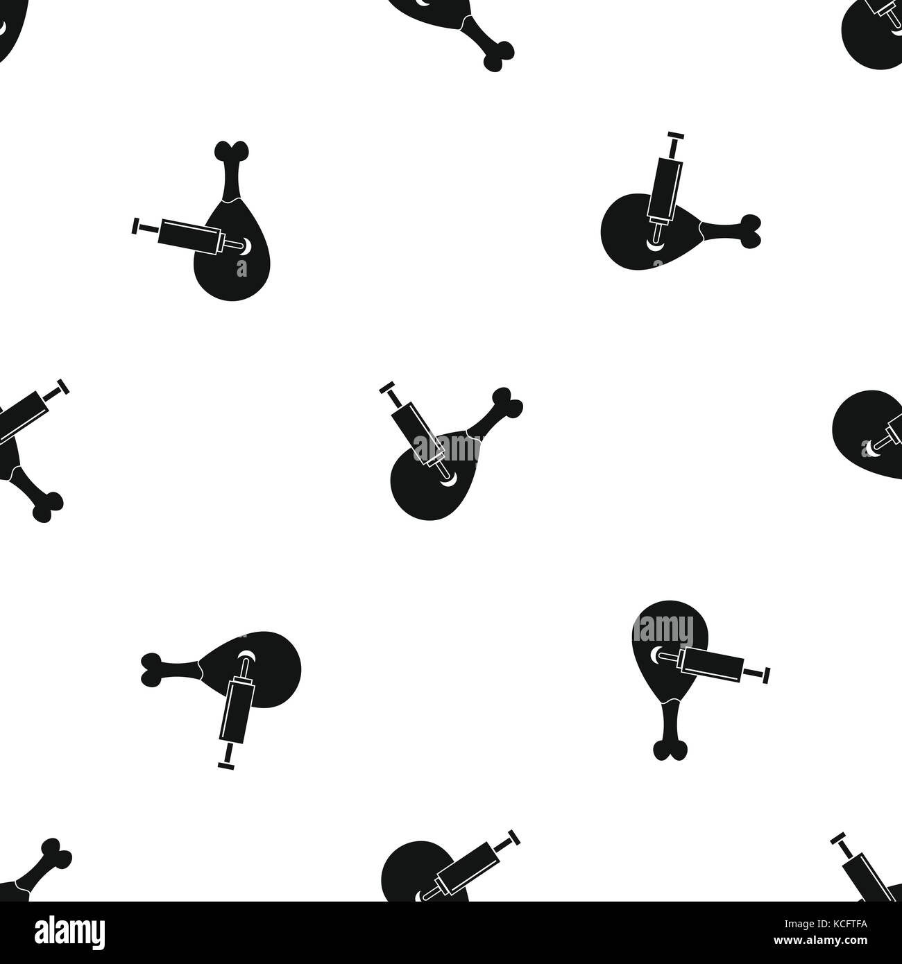 Syringe being injected to a piece of meat pattern seamless black Stock ...