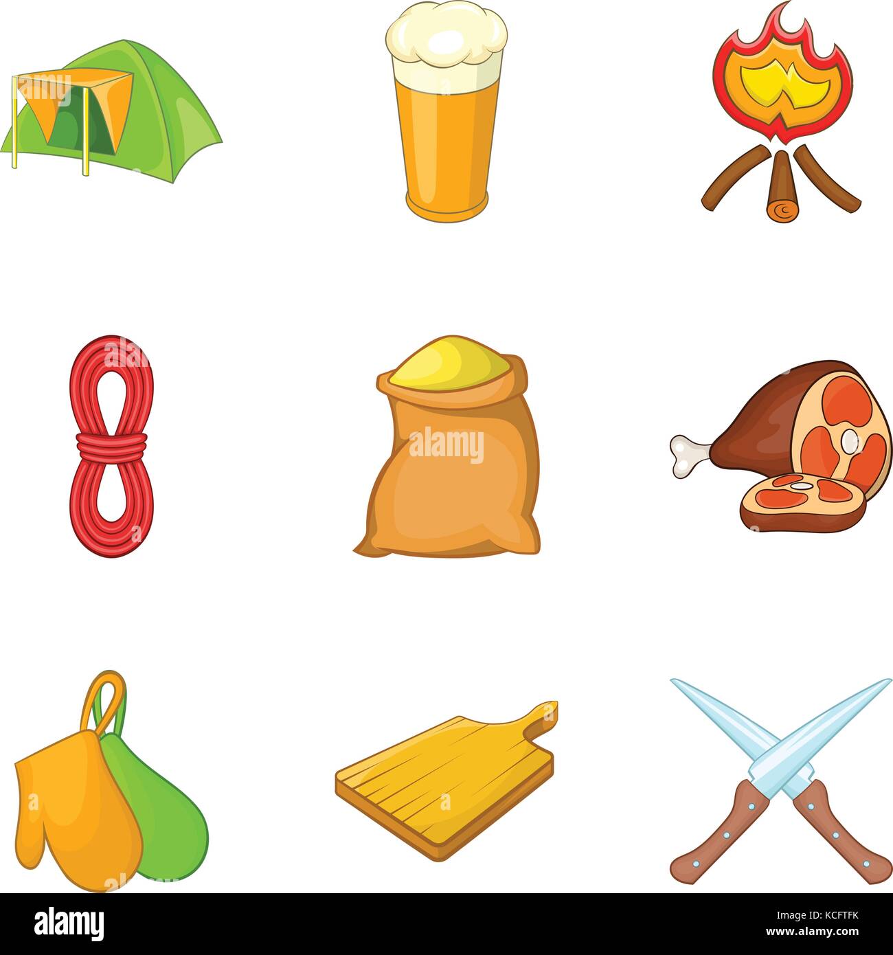 Procurement of product icons set, cartoon style Stock Vector Image ...