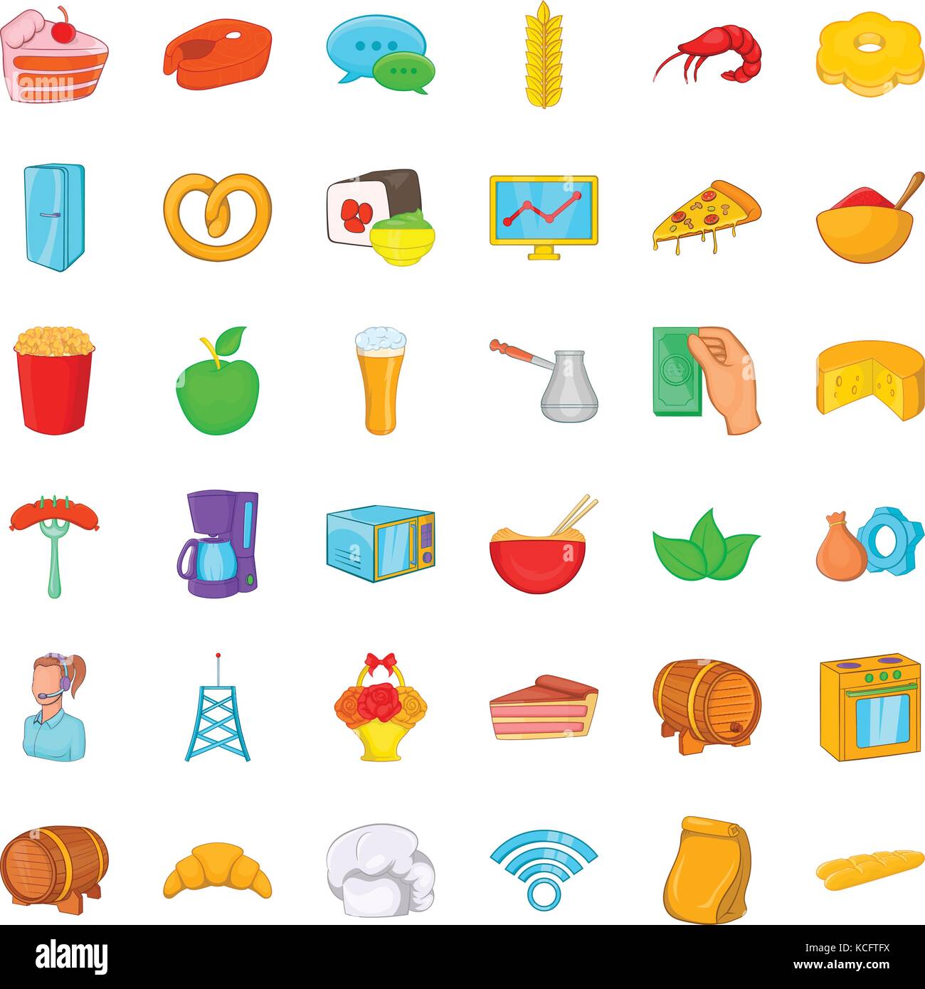 Cook icons set, cartoon style Stock Vector Image & Art - Alamy
