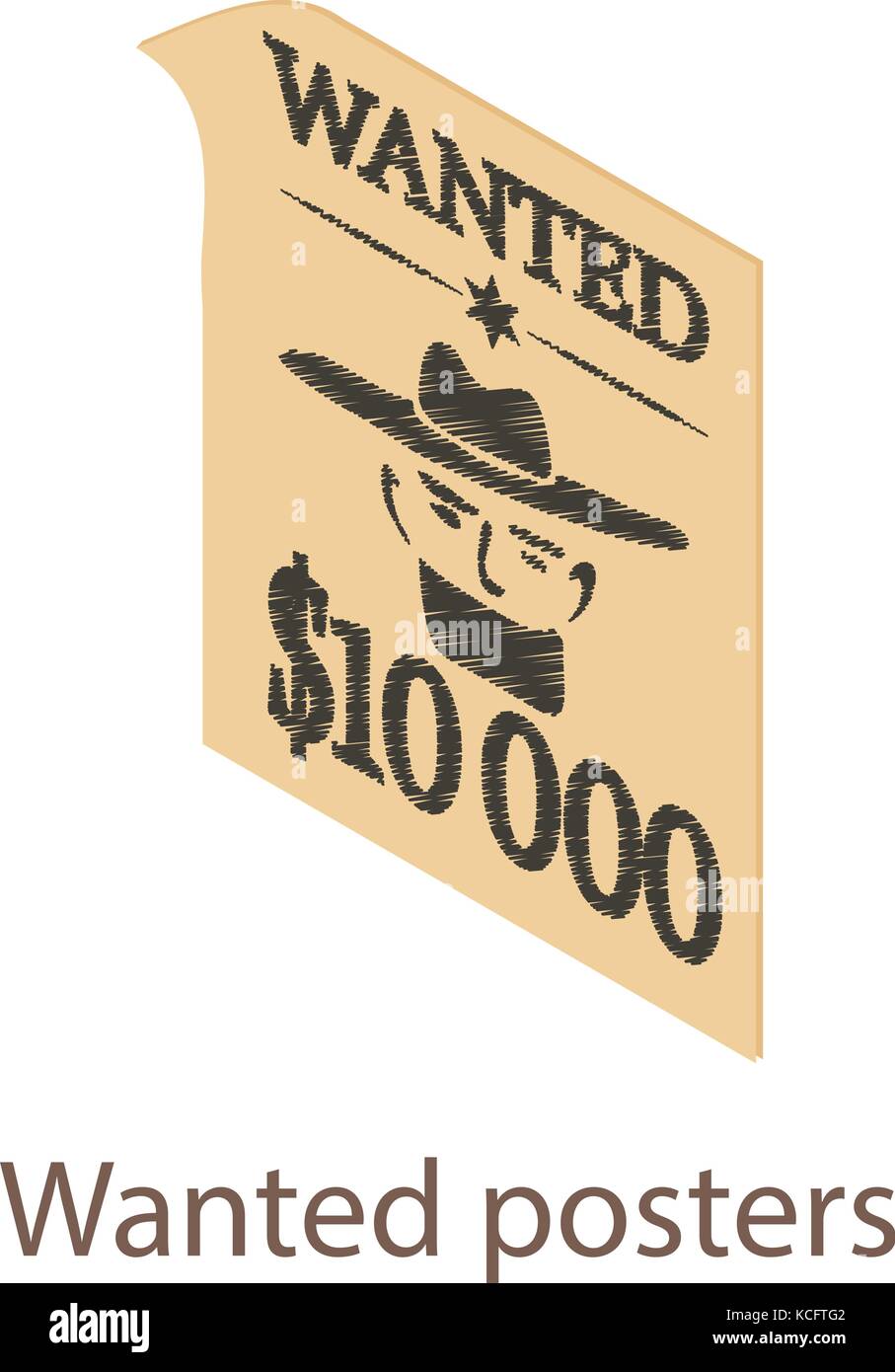 Wanted posters icon, isometric 3d style Stock Vector Image & Art - Alamy