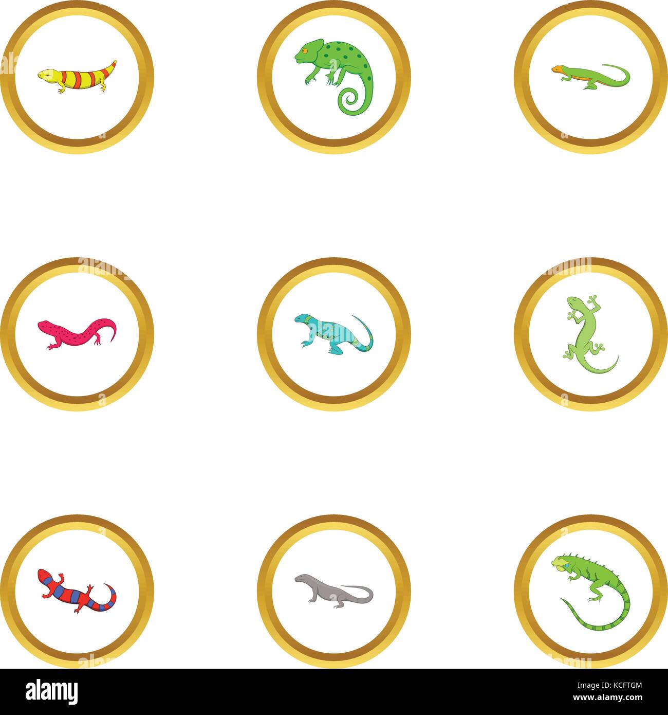 Different lizard icons set, cartoon style Stock Vector Image & Art - Alamy