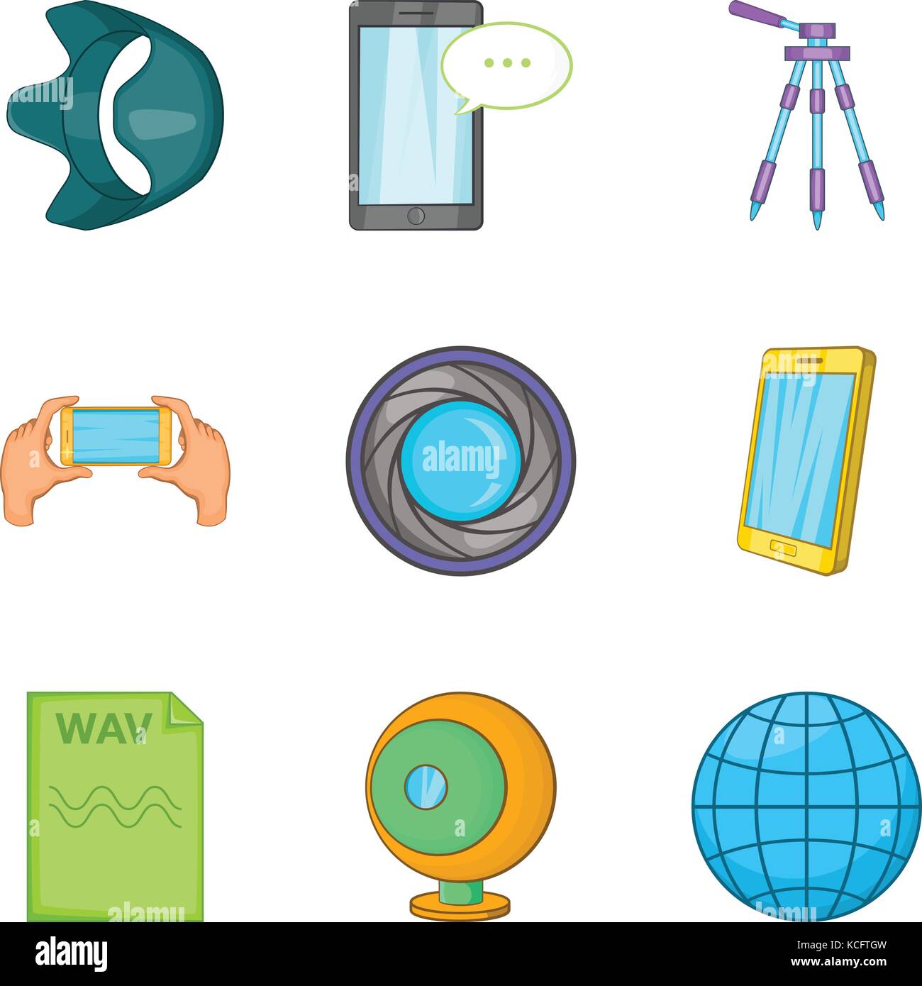 Mobile survey icons set, cartoon style Stock Vector Image & Art - Alamy
