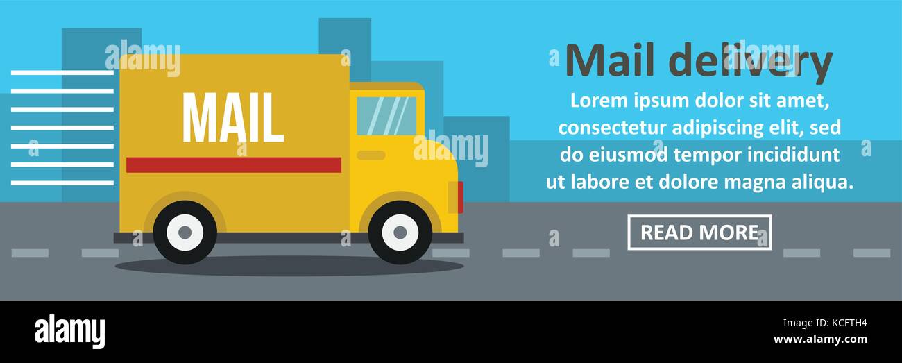 Mail delivery banner horizontal concept Stock Vector Image & Art - Alamy