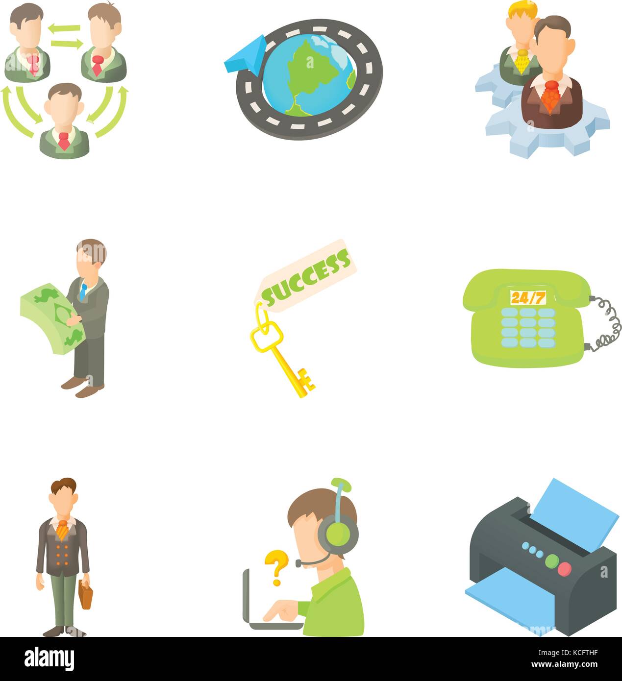 Employee of month icons set, cartoon style Stock Vector Image & Art - Alamy
