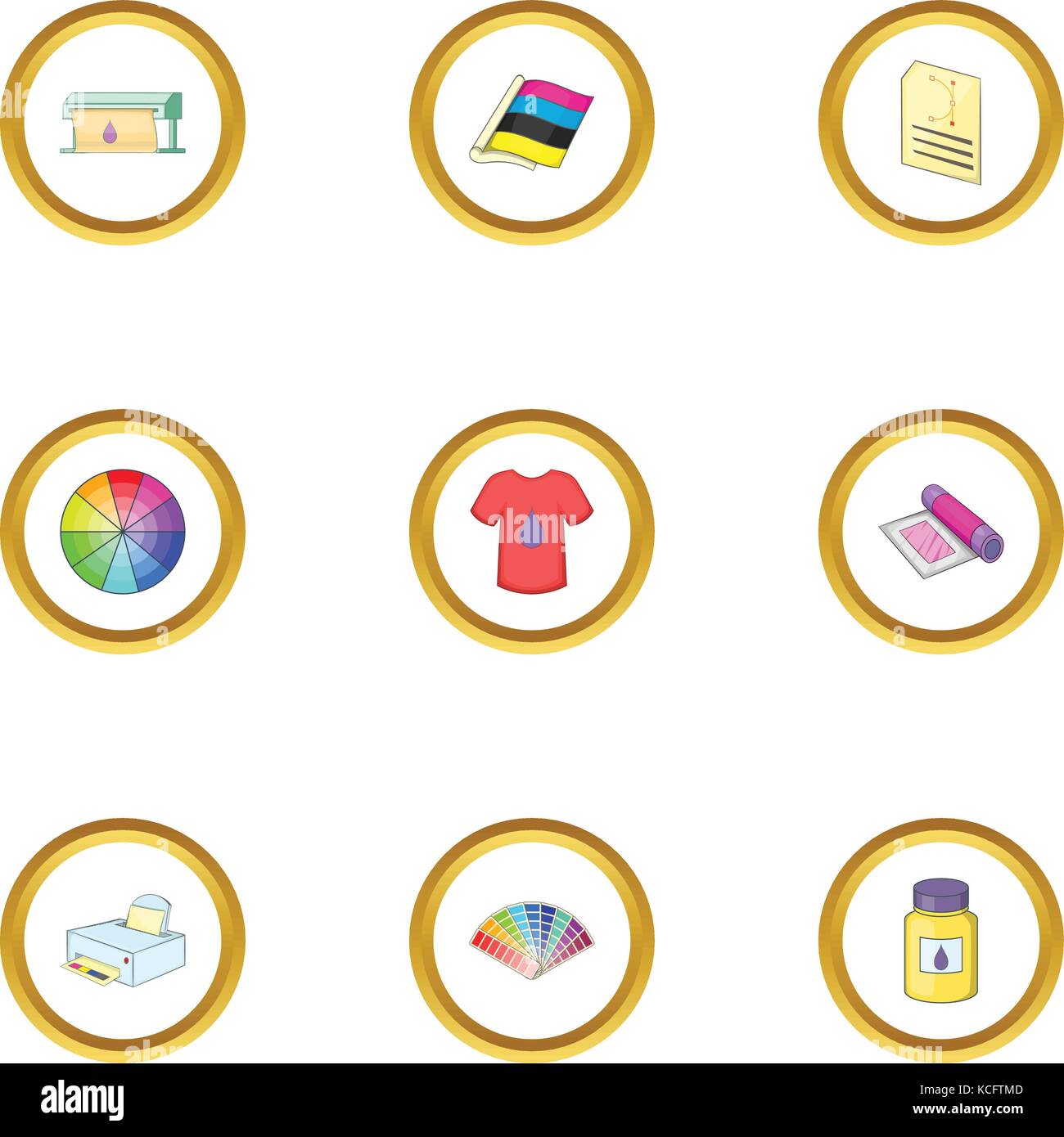 Print process icons set, cartoon style Stock Vector Image & Art - Alamy