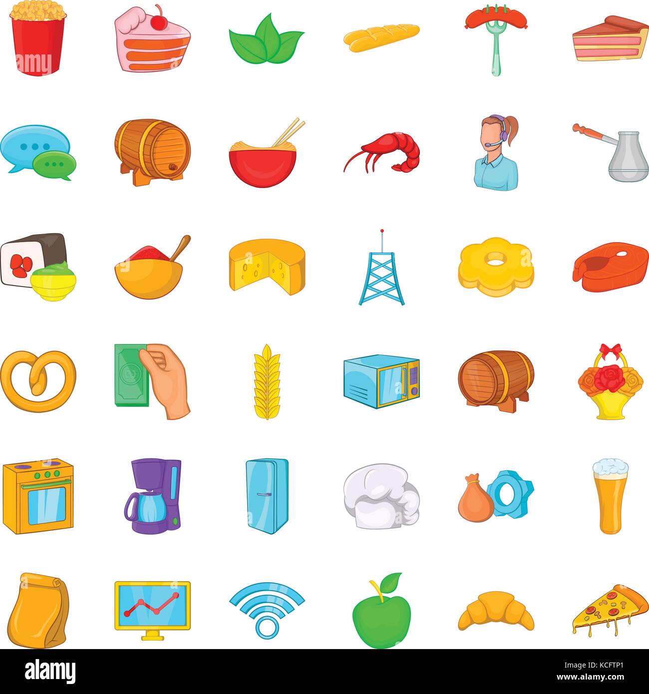 Operator icons set, cartoon style Stock Vector Image & Art - Alamy