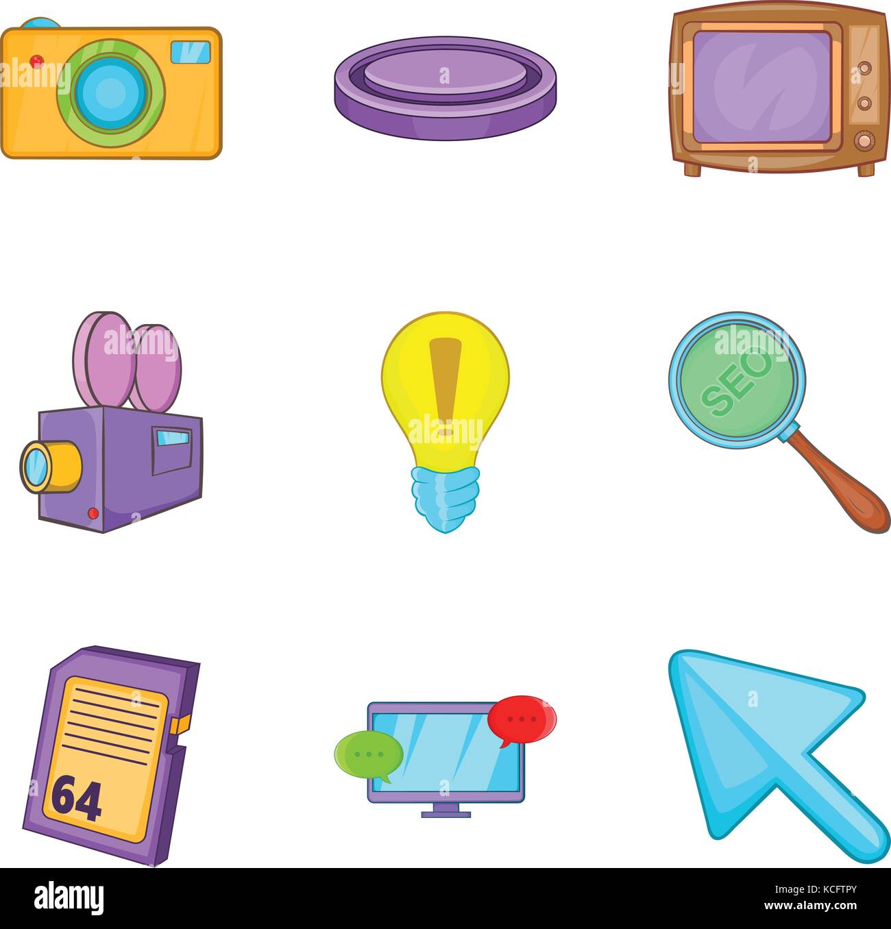 Screening icons set, cartoon style Stock Vector Image & Art - Alamy
