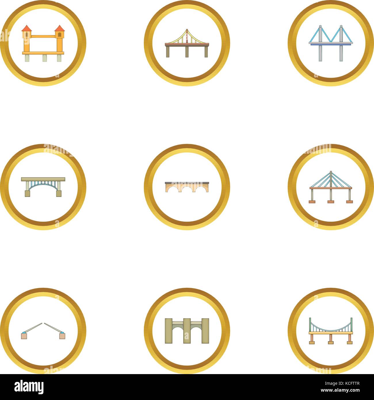 Bridge icons set, cartoon style Stock Vector Image & Art - Alamy