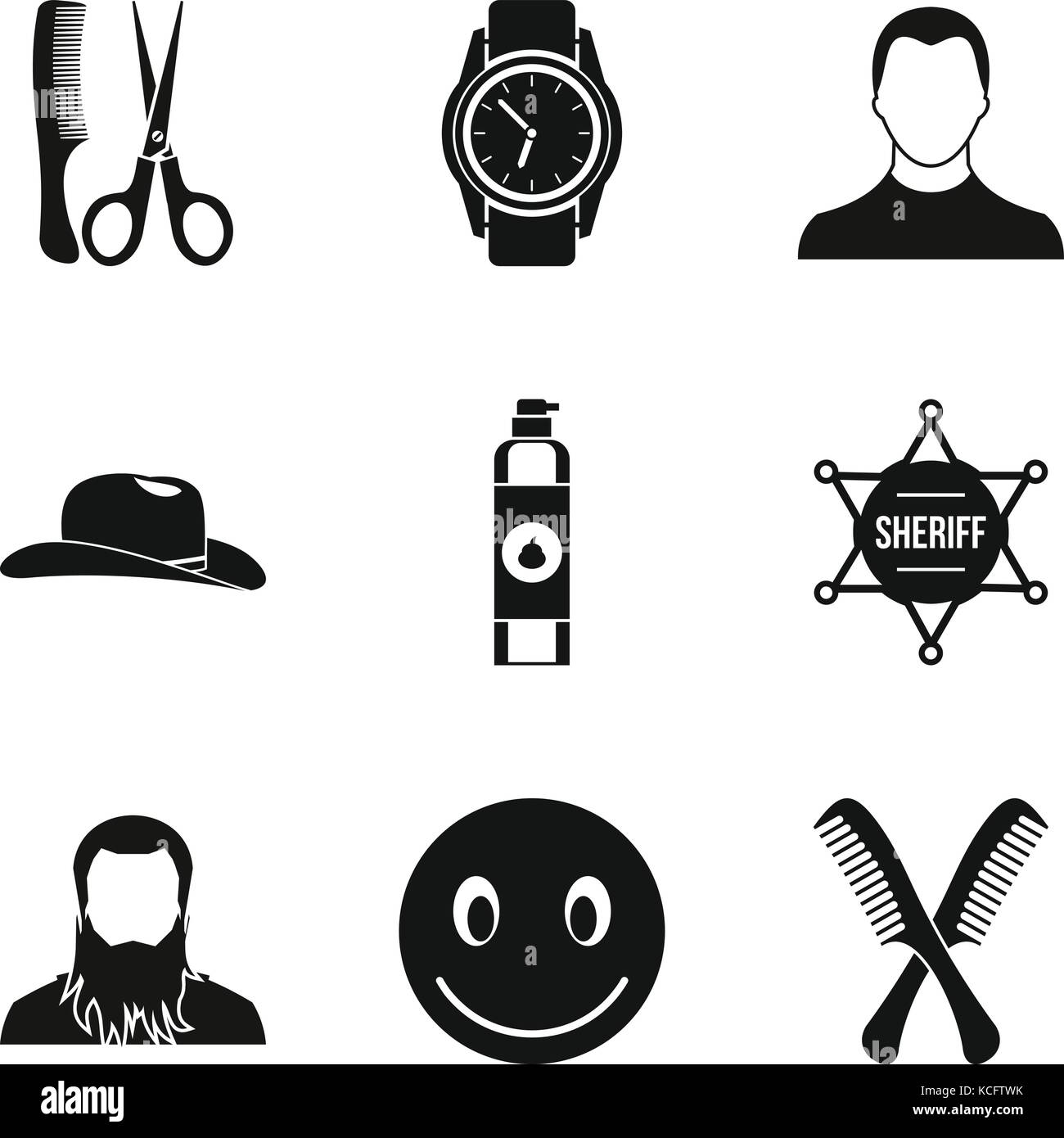 Haircut icons set, simple style Stock Vector Image & Art - Alamy