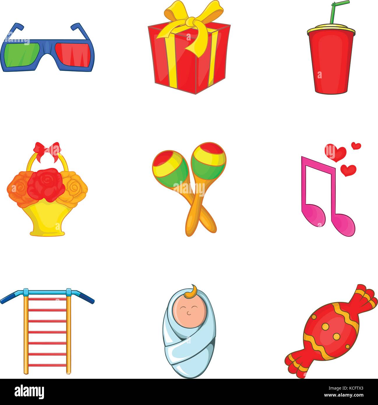 Happy event icons set, cartoon style Stock Vector Image & Art - Alamy