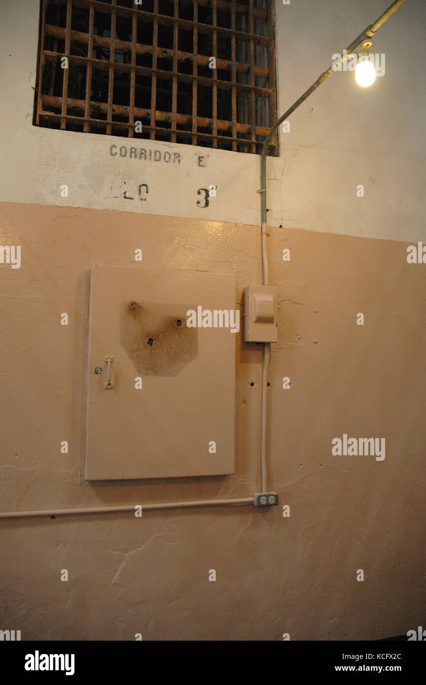Detail of interior at Alcatraz Federal Penitentiary, San Francisco, USA ...