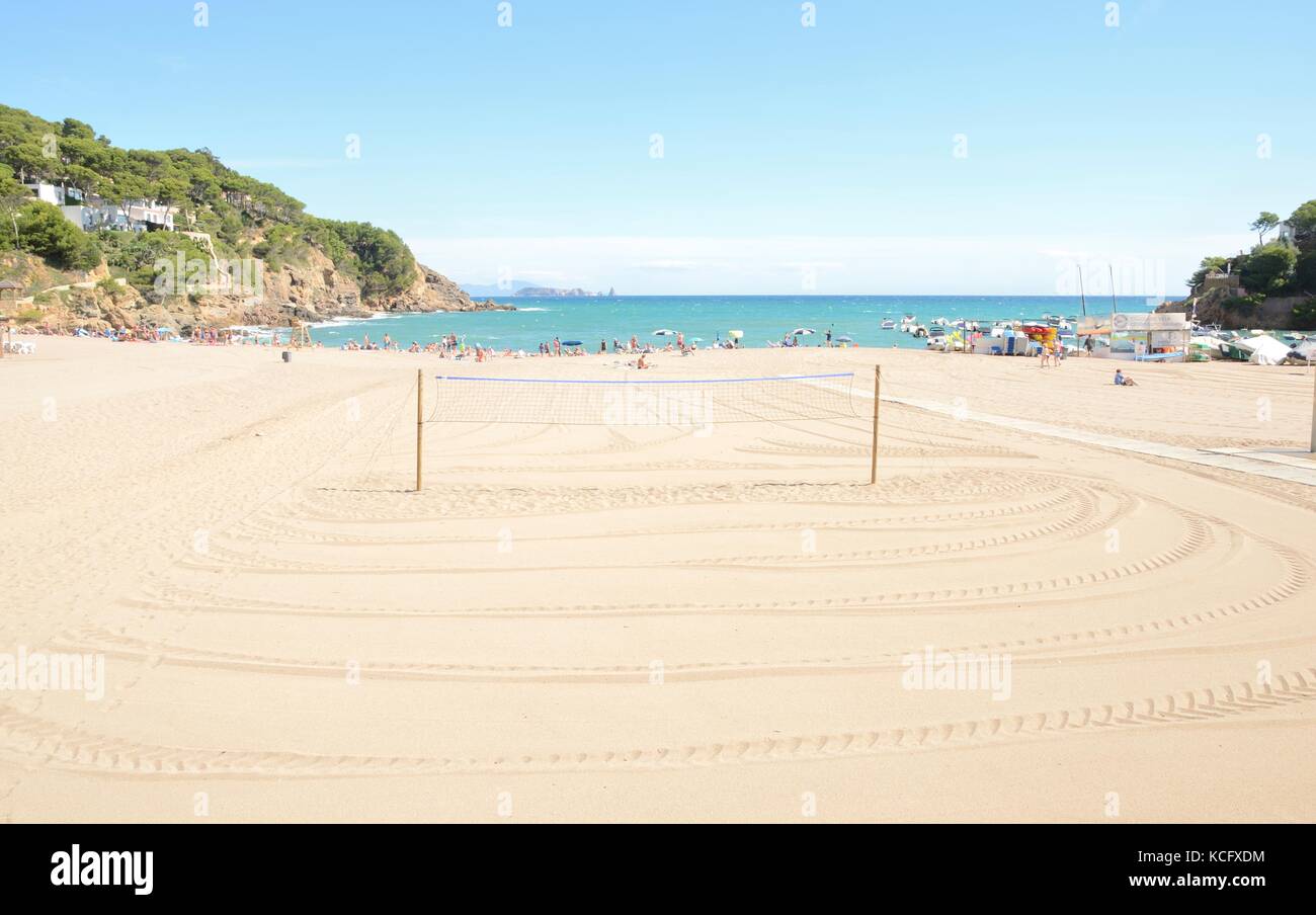 Summer day at the beach of Sa Riera, a fishing village and holiday ...