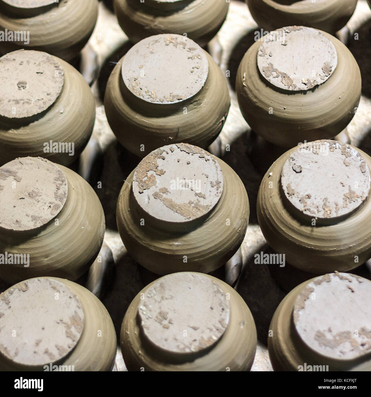 close up of group of clay pots Stock Photo - Alamy
