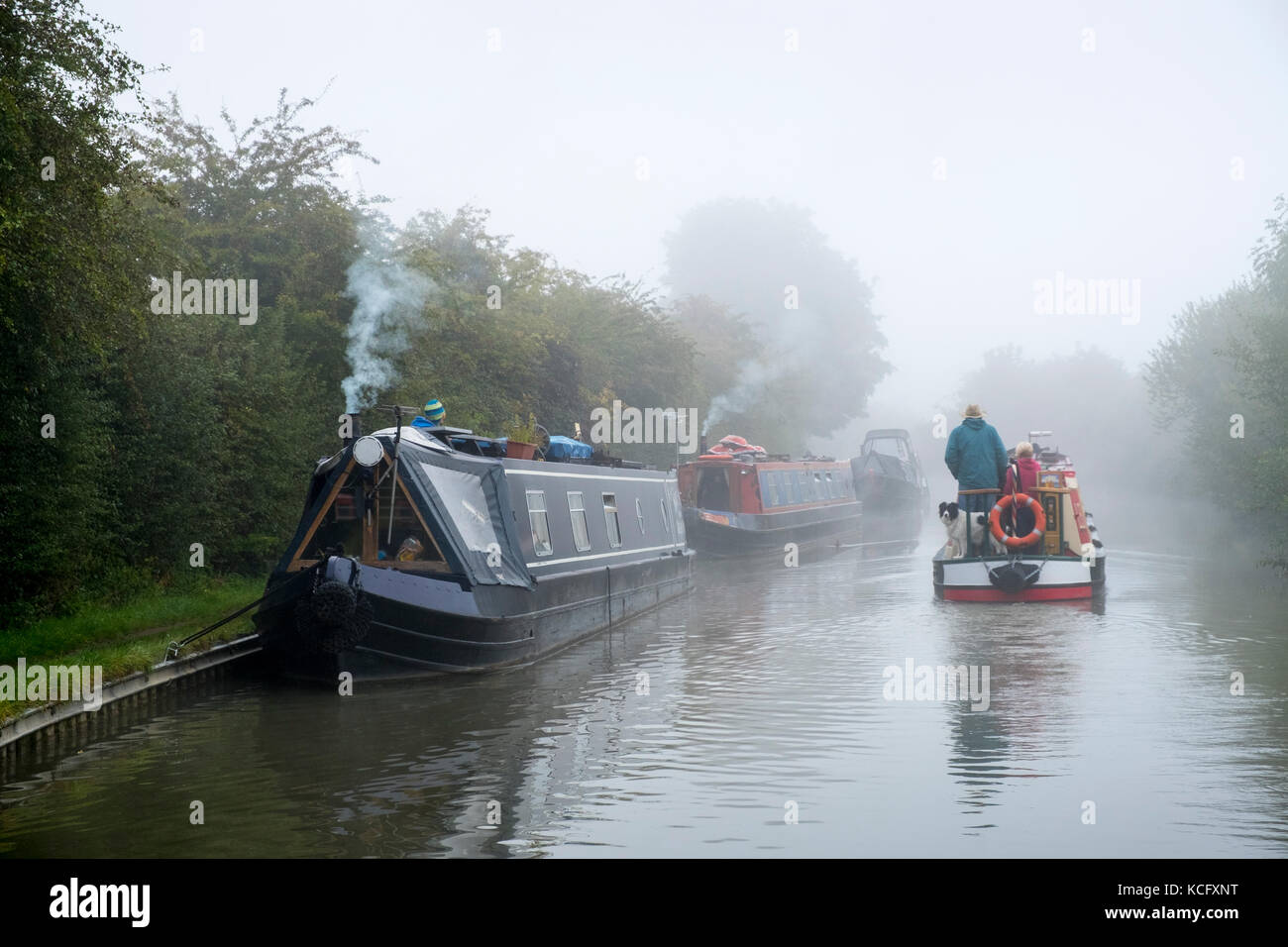 An early morning autumn mist begins rising on the Ashby-de-la-Zouche ...