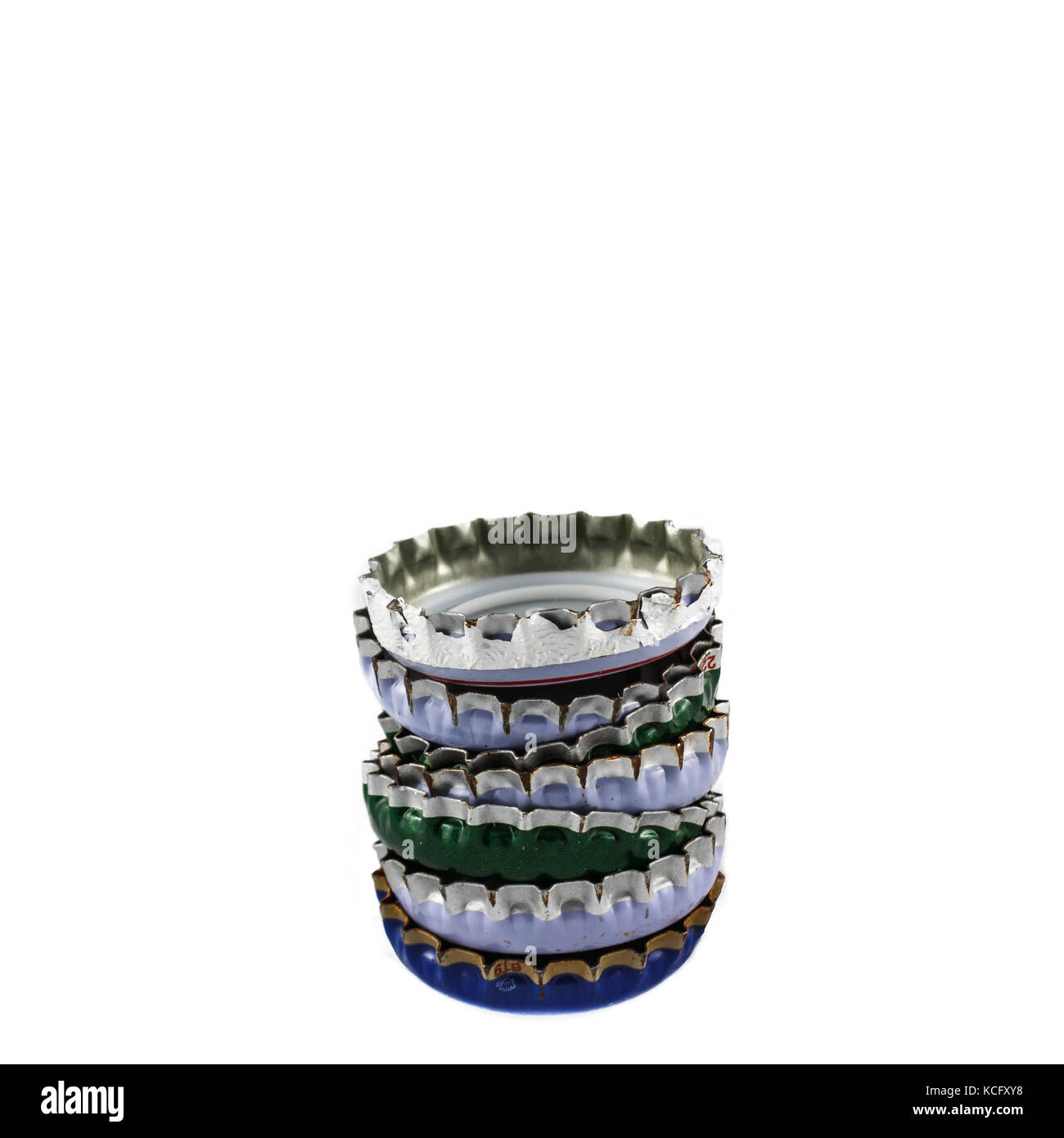 Pile of stoppers from beer on a white background Stock Photo - Alamy