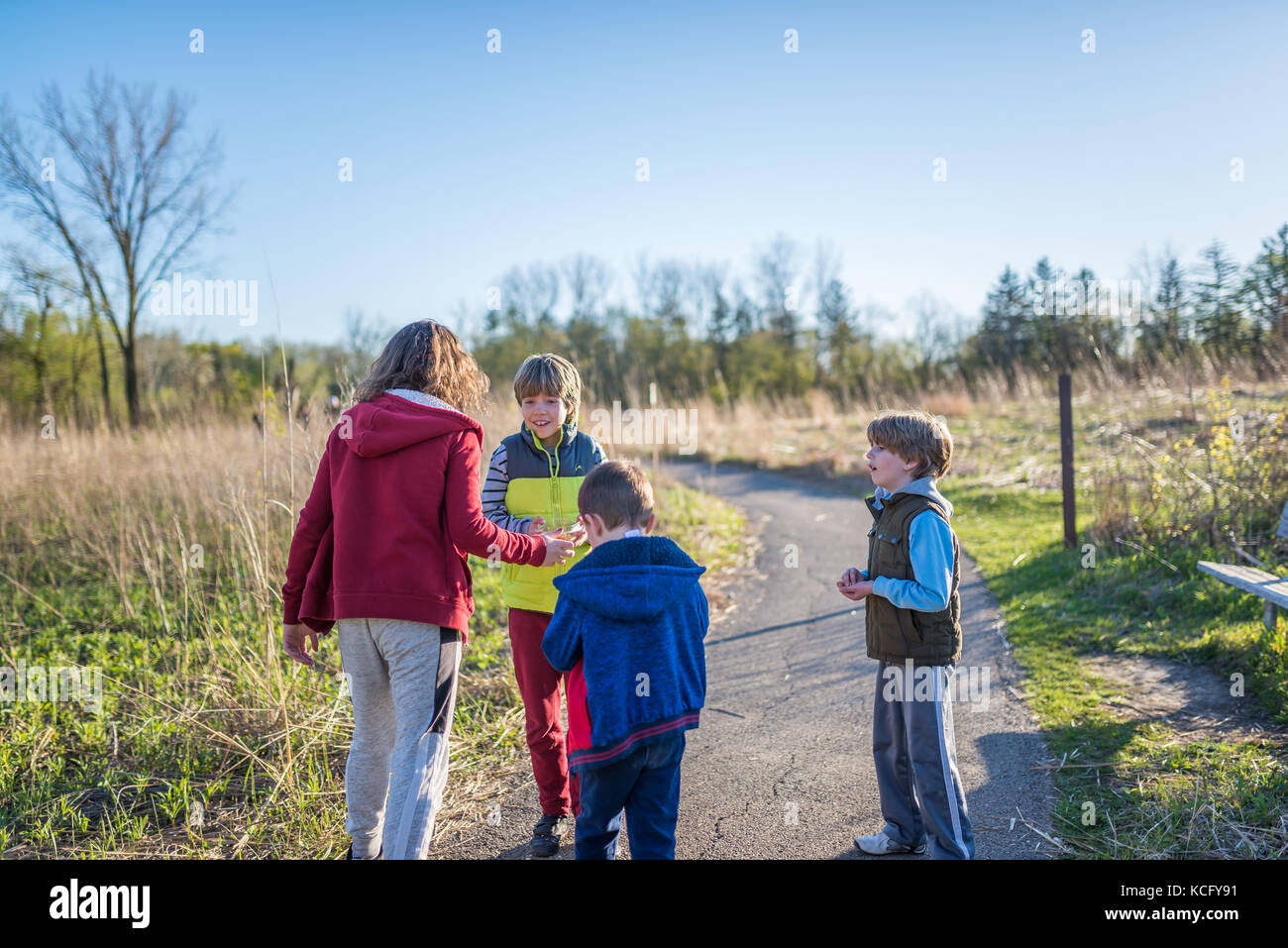 Chicago,IL,USA,April 22 2017:Kids in park,for editorial use only Stock ...