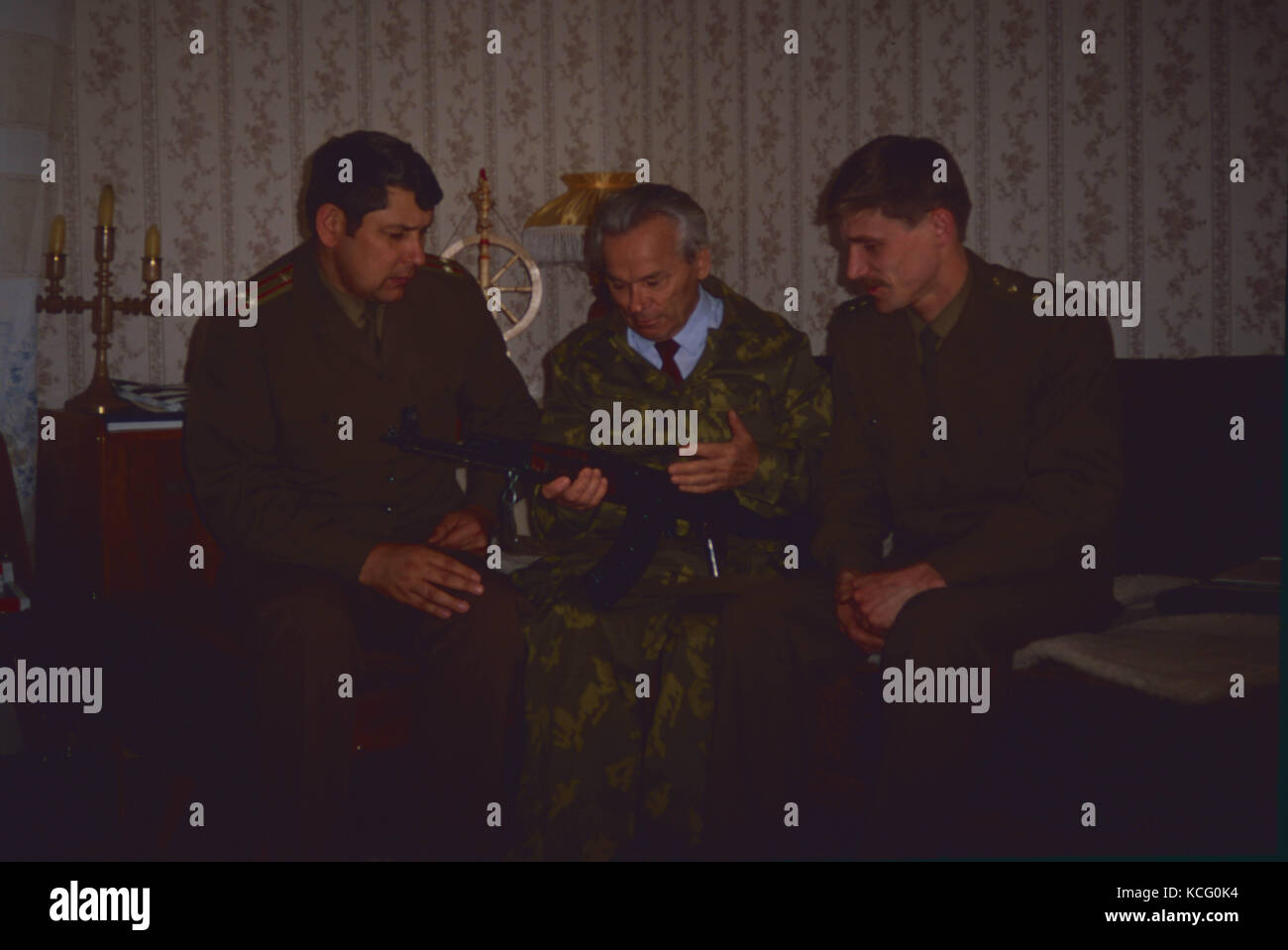 Izhevsk. Soviet Union. LIBRARY. Mikhail Kalashnikov (1919-2013), the ...