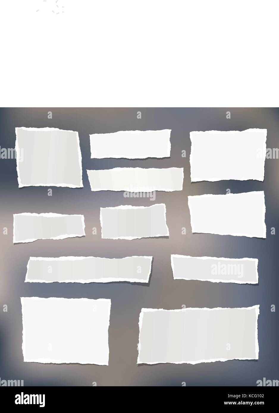 Ripped striped note, copybook, notebook paper stuck Stock Vector Image ...