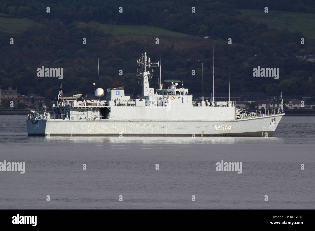 EML Sakala (M314), a Sandown-class minehunter of the Estonian Navy, off ...