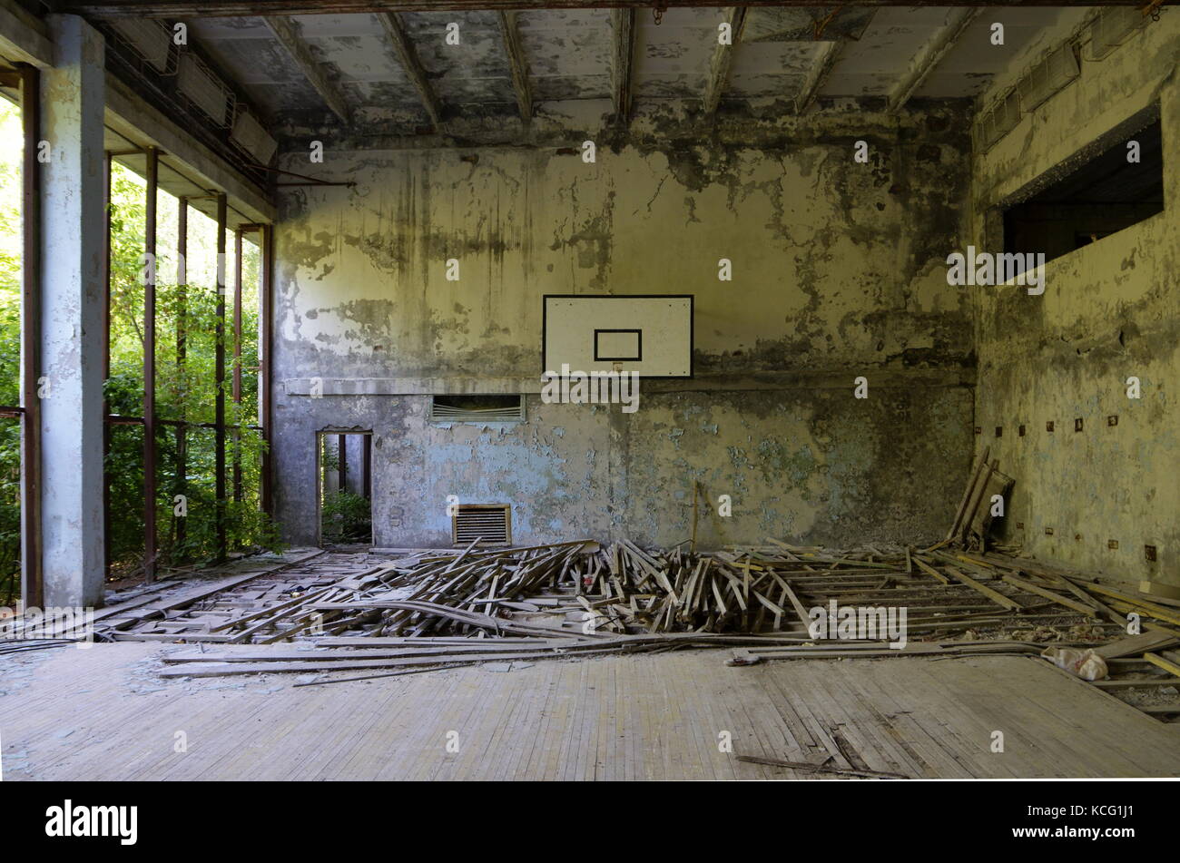 The abandoned town of Pripyat, Chernobyl Exclusion Zone, Ukraine Stock ...