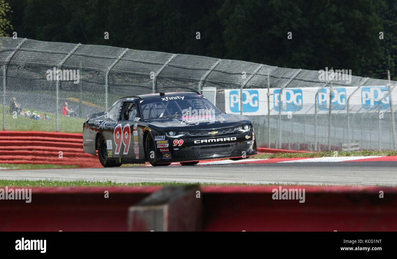 Curb hopping. David Starr. Car 99. NASCAR XFINITY Qualifying session ...