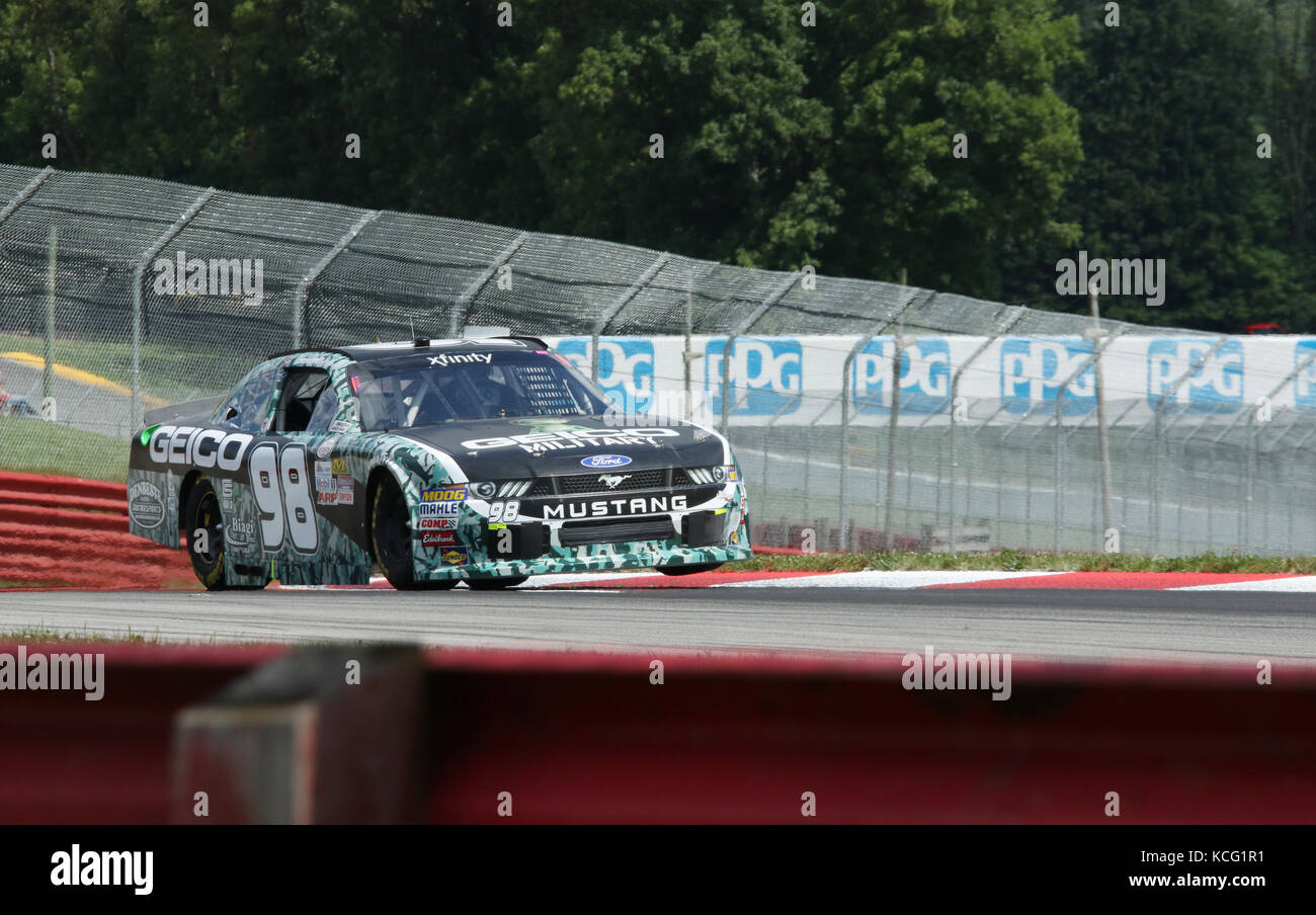 Curb hopping. Casey Mears. Car 98. NASCAR XFINITY Qualifying session ...