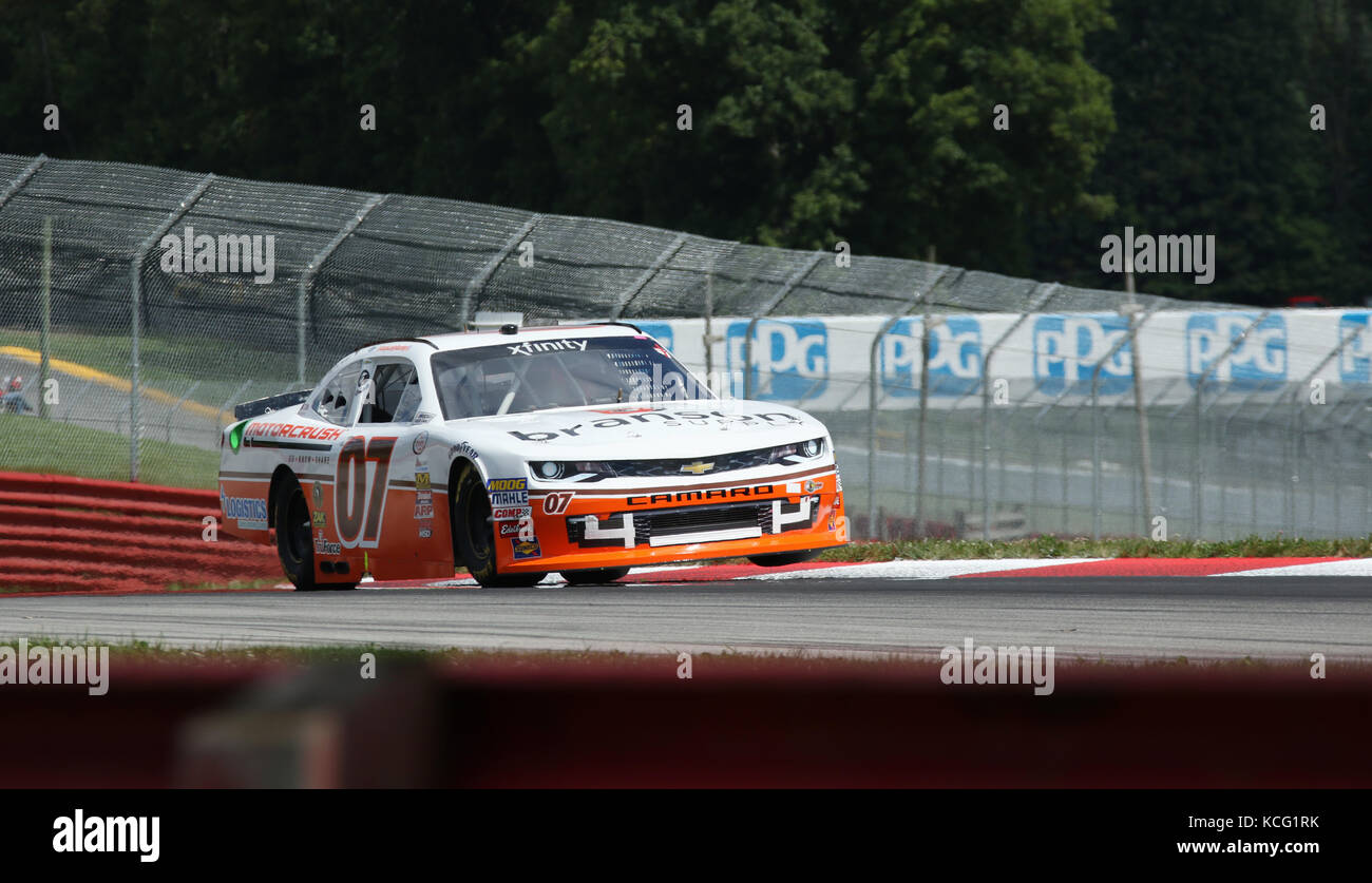 Curb hopping. Andy Lally. Car 07. NASCAR XFINITY Qualifying session ...