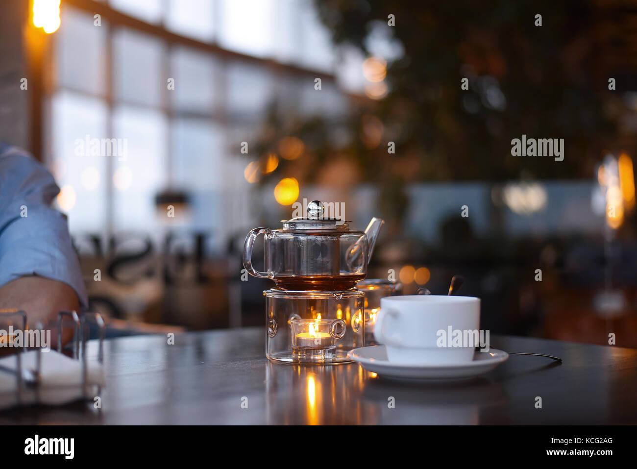Tea ceremony in the cafe Stock Photo - Alamy