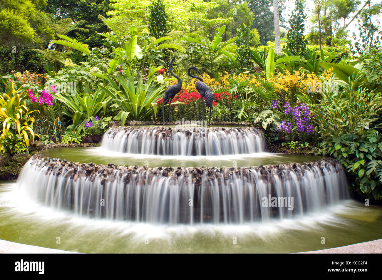 Water feature, Botanical Gardens, Singapore Stock Photo - Alamy