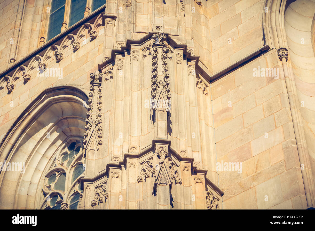 detail of architecture of the cathedral of Barcelona, Spain Stock Photo ...