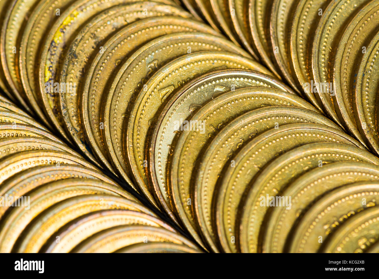 Columns of gold coins, piles of coins arranged background, business ...