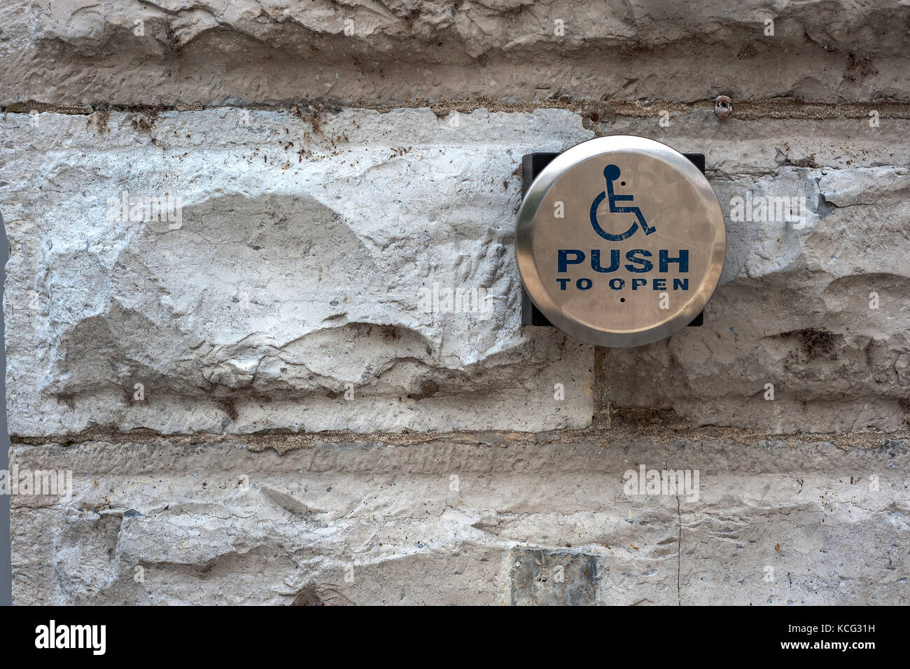 Entrance sign for wheelchair disabled people hi-res stock photography ...