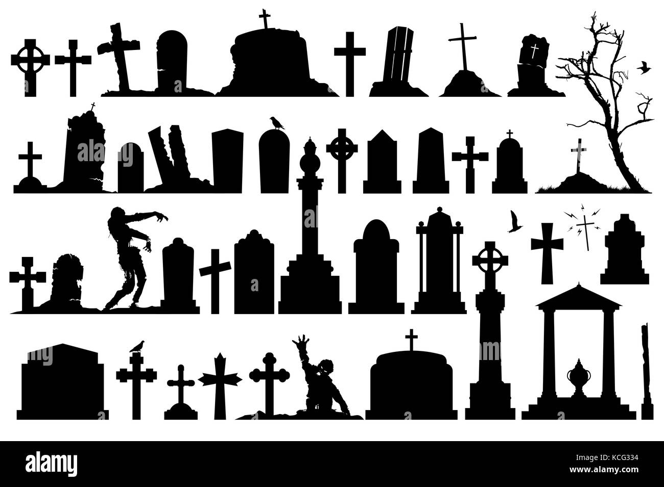 Gravestones and tombstones set Stock Vector Image & Art - Alamy