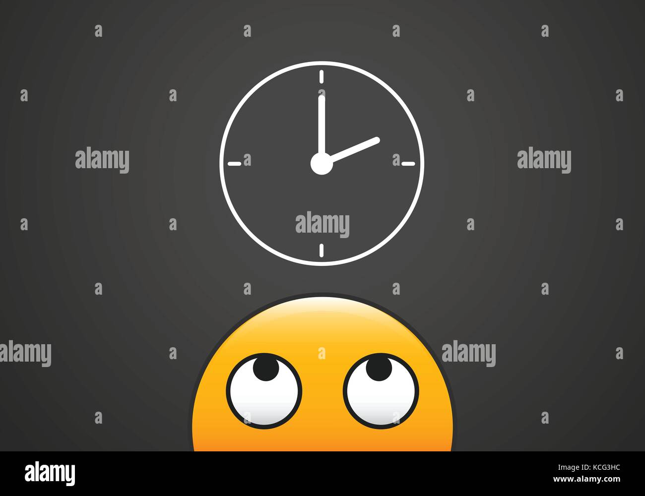 Emoticon looking at the time. Vector design for different concepts ...