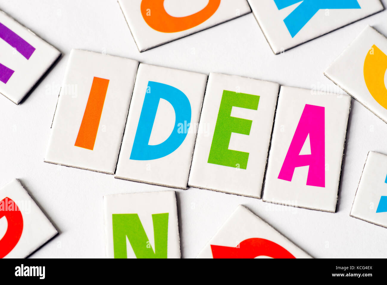 word idea made of colorful letters on white background Stock Photo - Alamy
