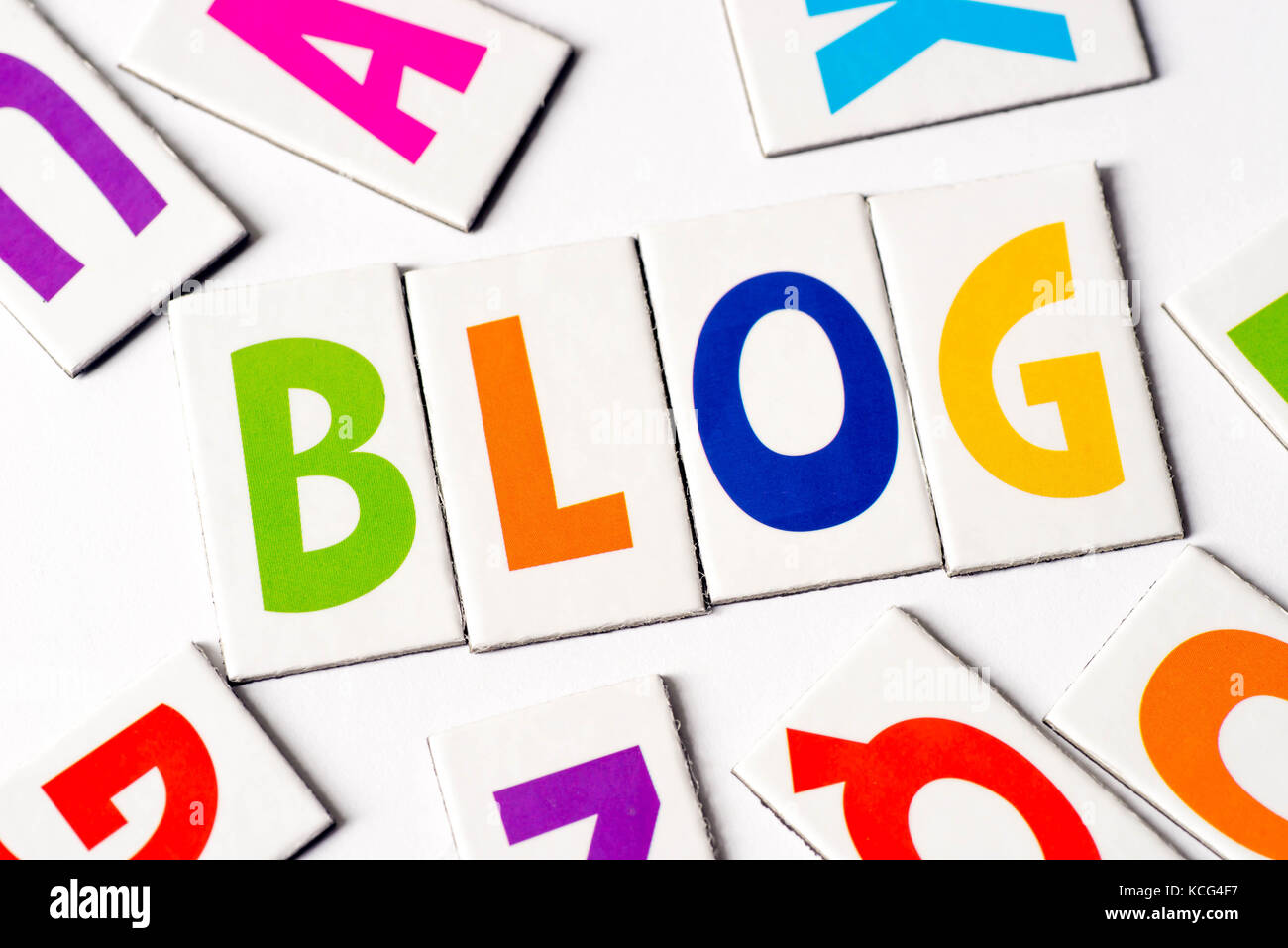word blog made of colorful letters on white background Stock Photo - Alamy